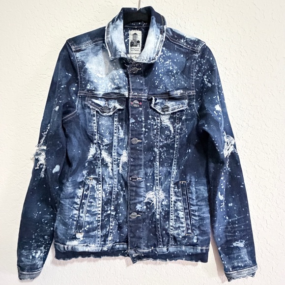 Industrial Indigo | Jackets & Coats | Mens Distressed Denim Jacket Blue ...